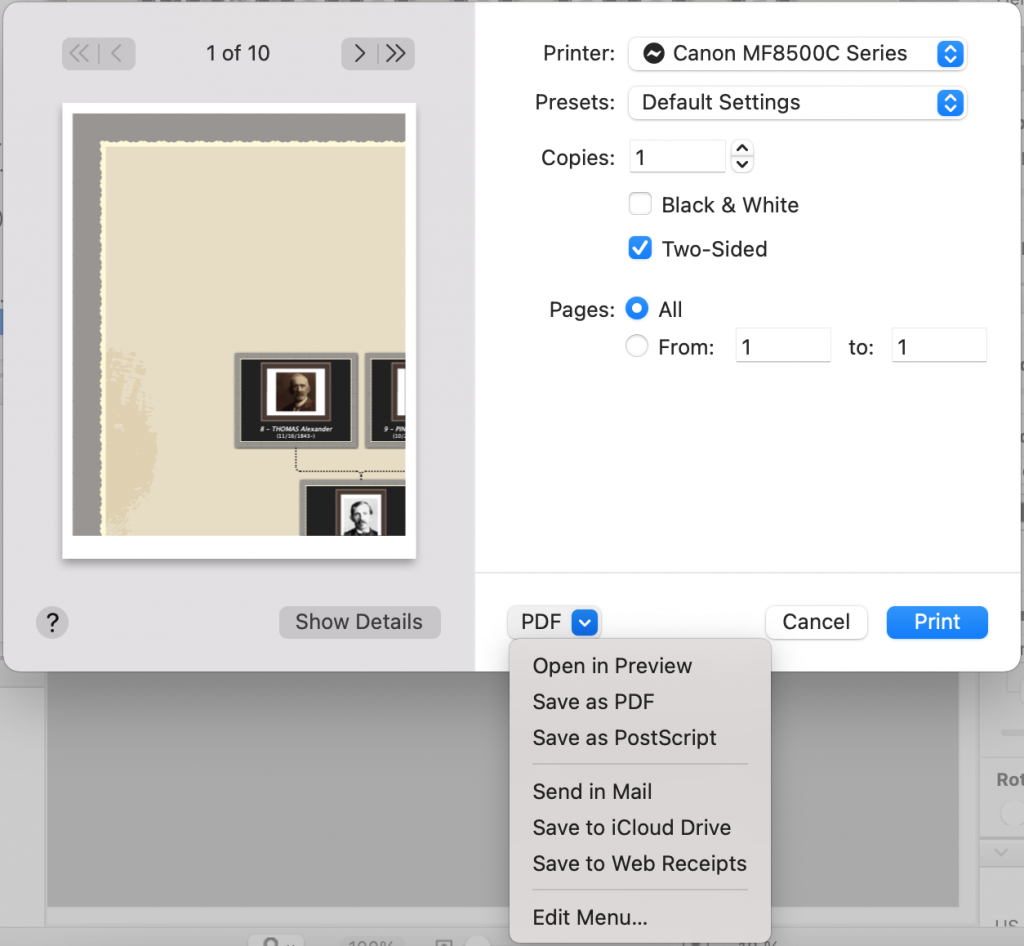 (Mac) Export a tree chart - Heredis Help Knowledgebase