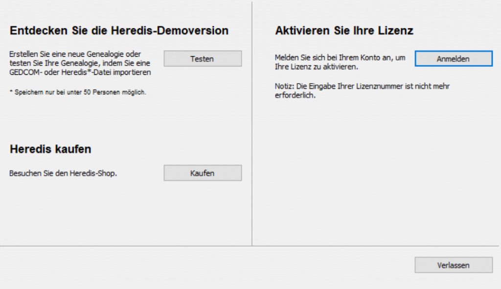 Heredis aktivieren - Heredis Help Knowledgebase