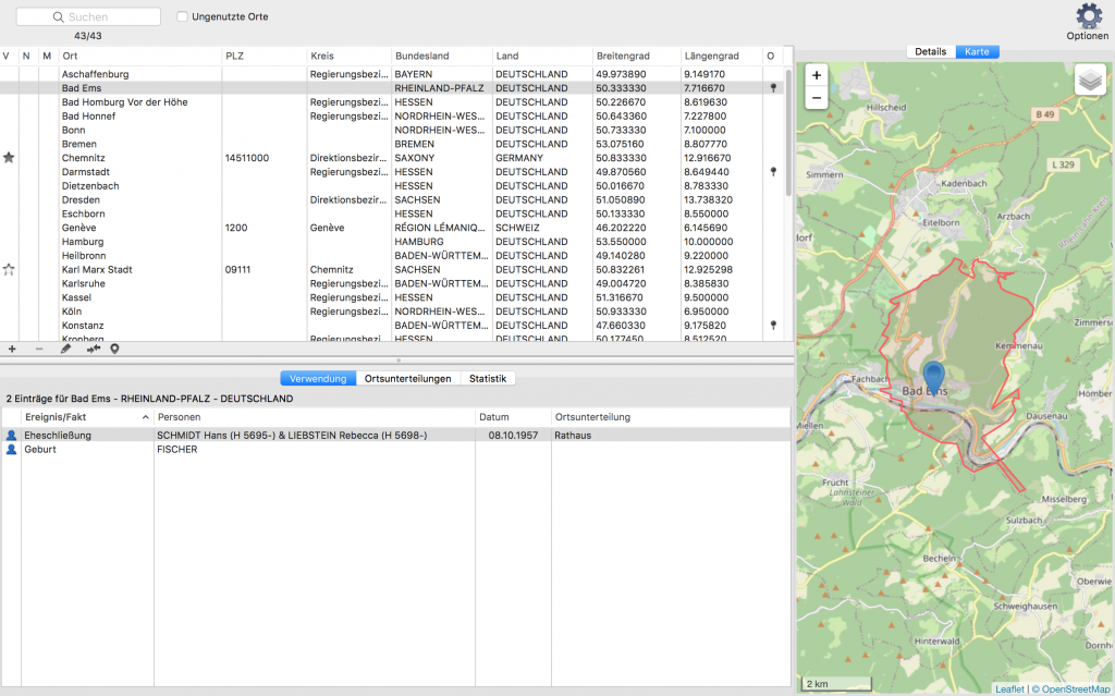 Ortsunterteilungen lokalisieren - Heredis Help Knowledgebase