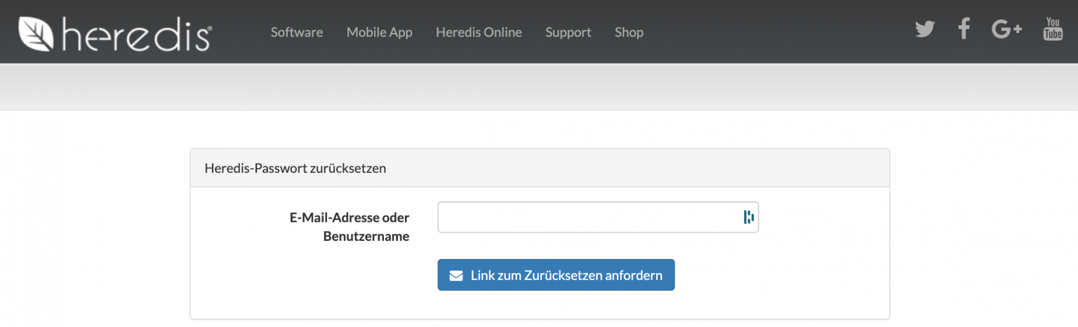 Ich habe das Passwort zu meinem Konto vergessen. Was muss ich tun? - Heredis Help Knowledgebase