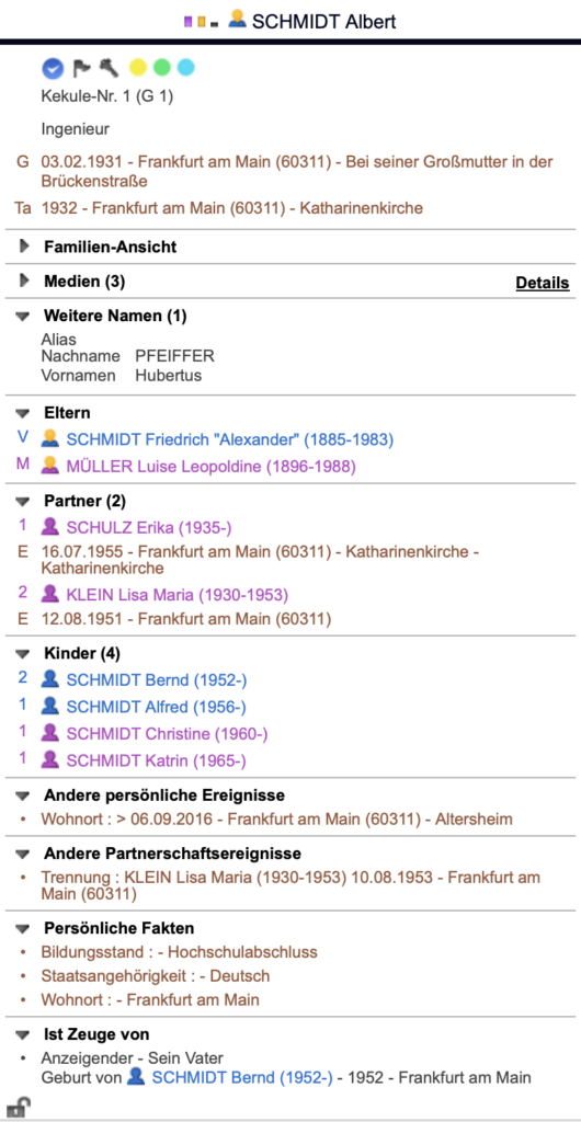 Zusammenfassungen - Heredis Help Knowledgebase